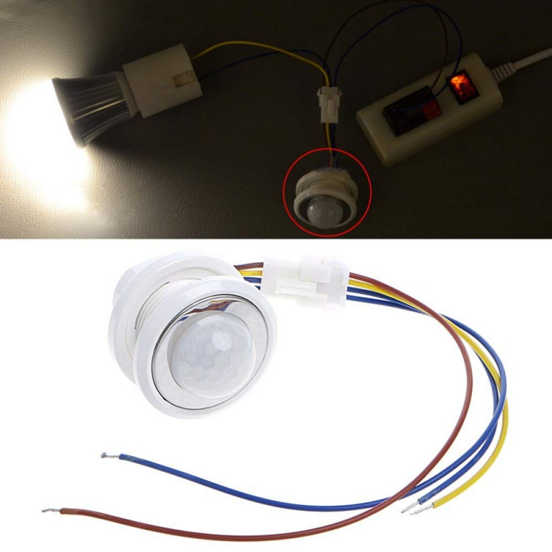 AC 220V PIR Motion Sensor-40mm LED PIR Detector Infrared Motion Sensor ...