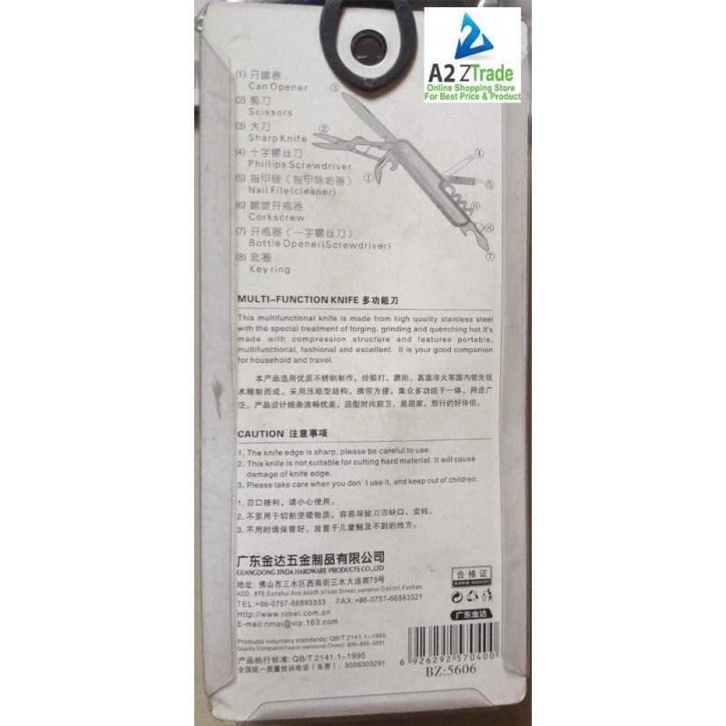 Bazo Multi Knife, Swiss Army Knife - Blue Color With Key Chain, 55% ...