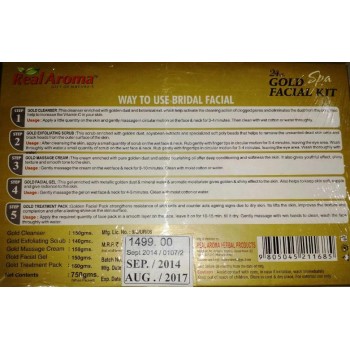 Real Aroma 24 ct. Gold Spa Facial Kit with Active Oxygen, 5 in 1 Facial ...