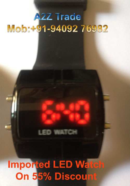Black Dial Red LED Watch-Imported for Kid's, Men's On Discount, Imported