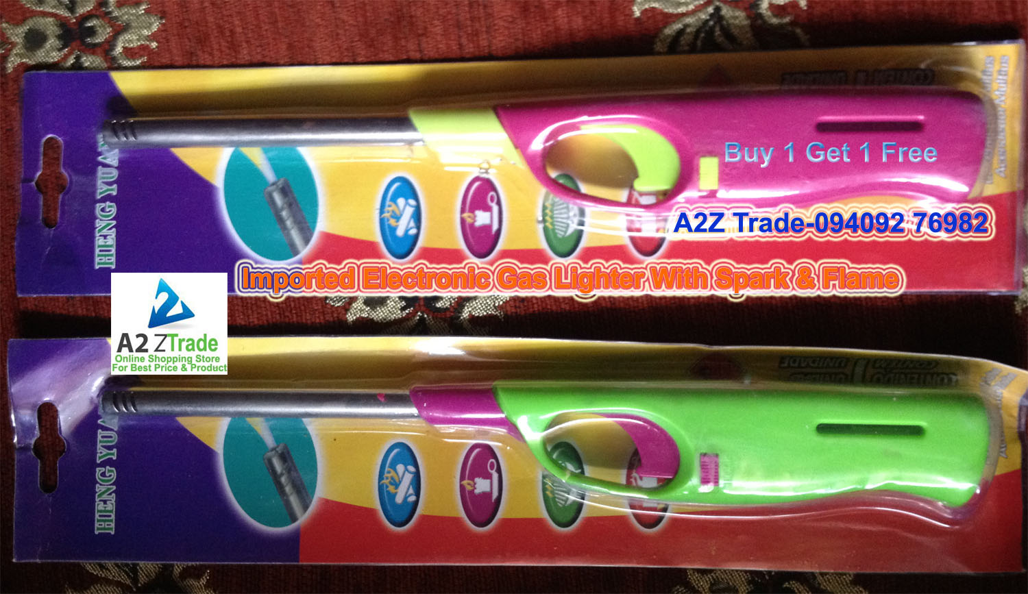 Utility Flame Gas Lighter Without Battery, Imported & Refillable With ...