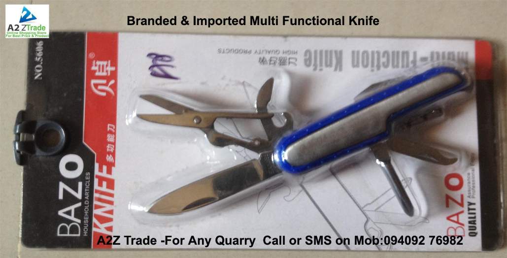 Bazo Multi Knife, Swiss Army Knife - Blue Color With Key Chain, 55% ...
