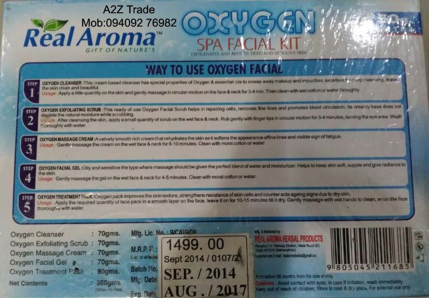 Real Aroma Oxygen Spa Facial Kit, 5 in 1 Facial Kit, Oxygen Facial Kit ...